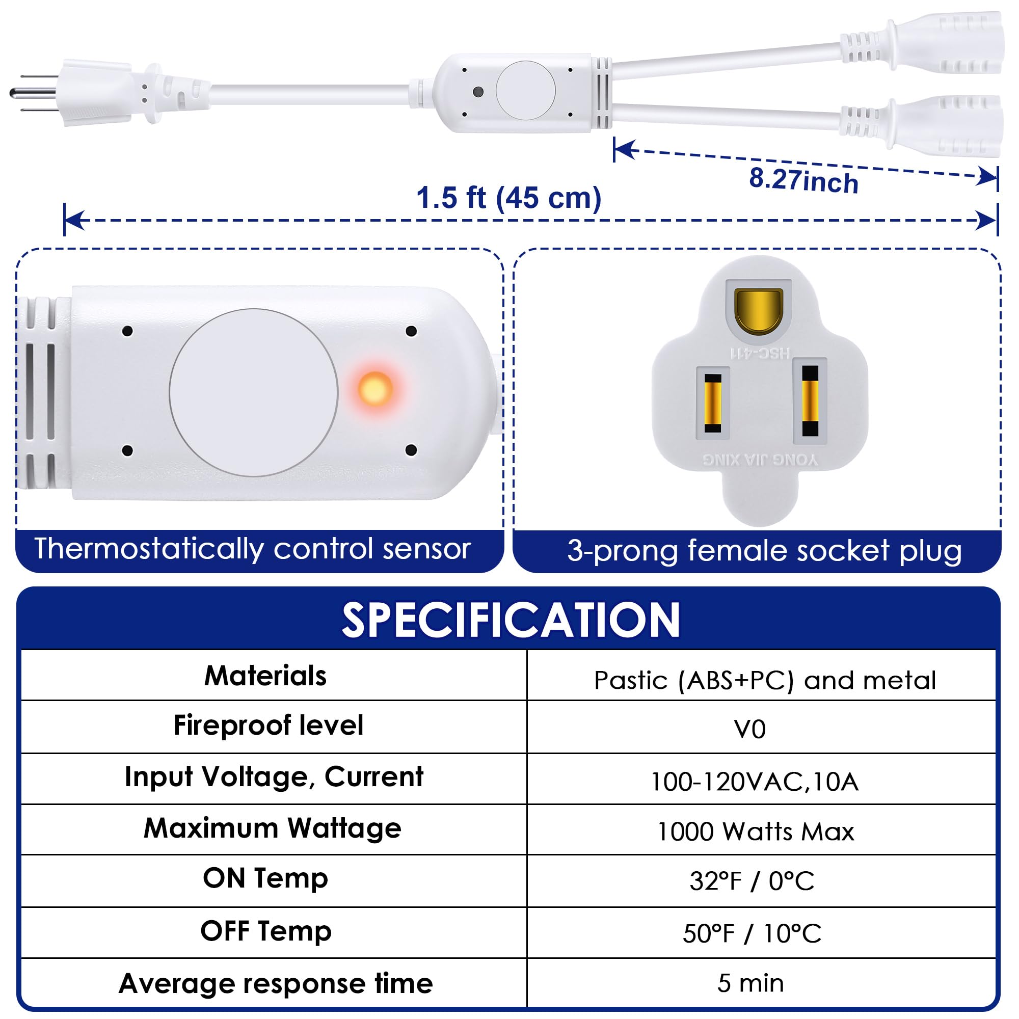 Snapklik.com : Feekoon Thermostatically Controlled Outlet, On At 32F ...