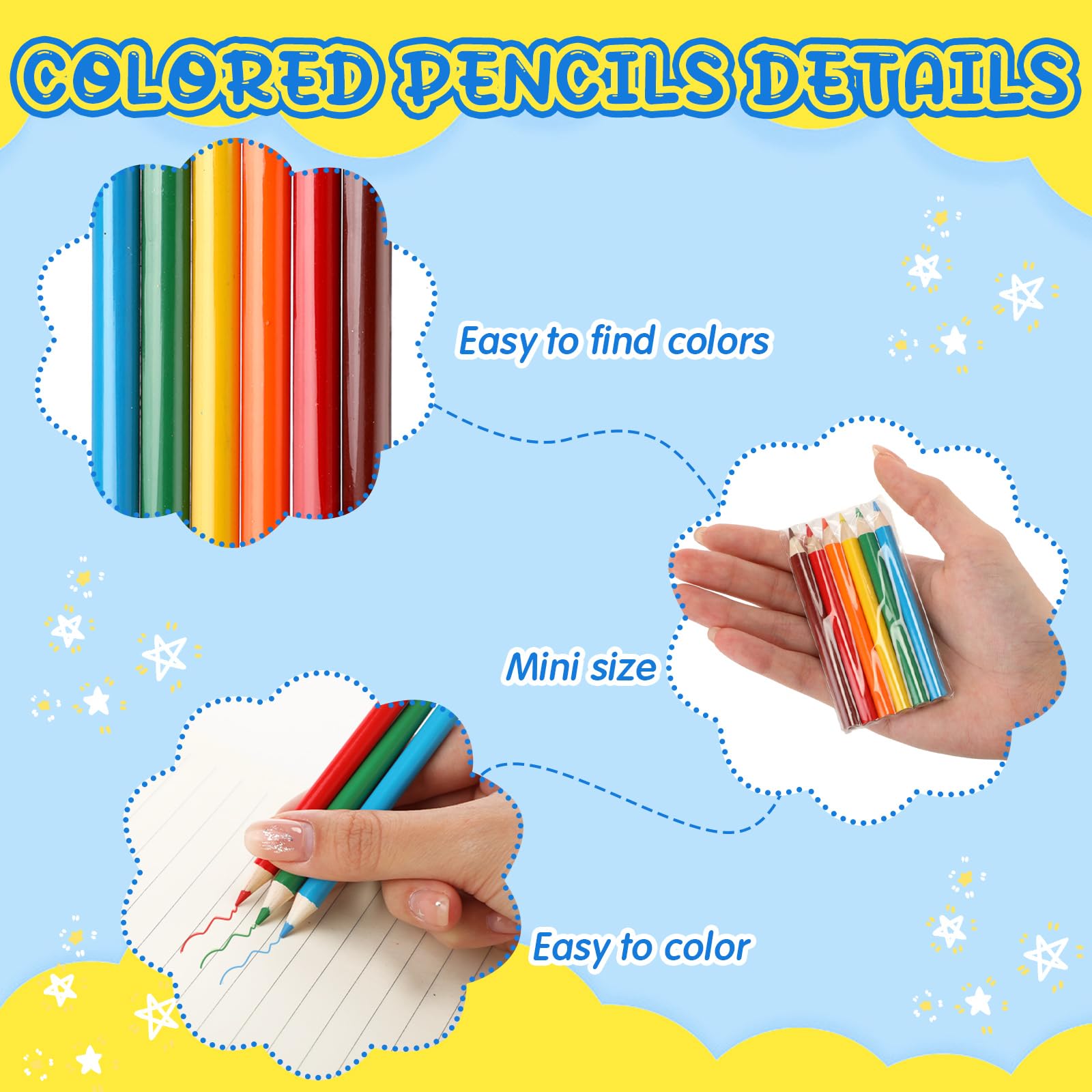 Snapklik.com : Cholemy Mini Colored Pencils 3.5 Inch Portable Short ...