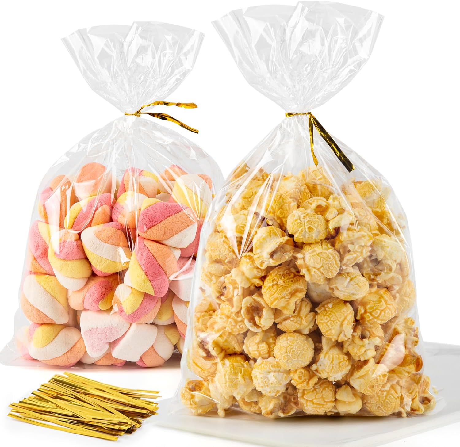 Amazon.com: CUDICY 120pcs Cellophane Bags 6X10 Treat Bags with Ties Candy Bags Clear Gift Bags ...