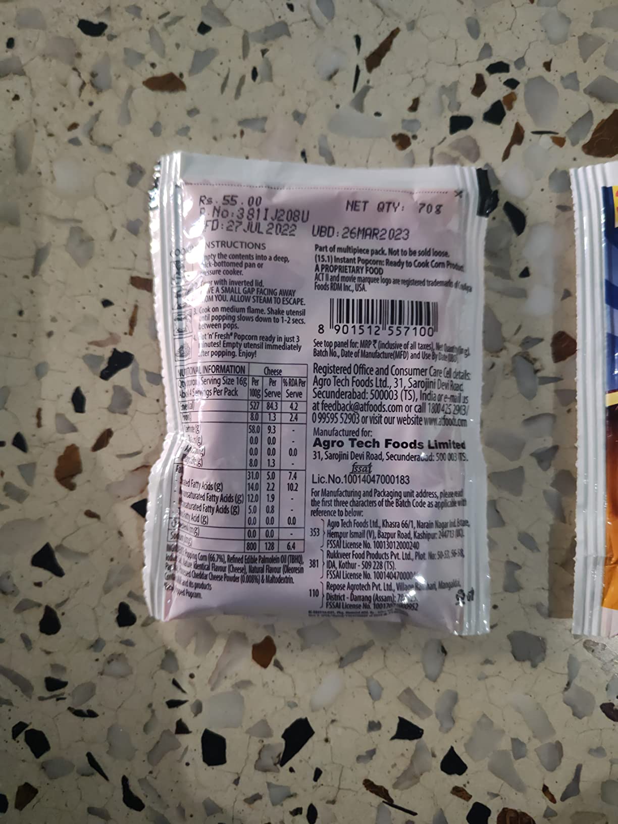 ACT II Ready to Eat Popcorn Sour Cream n Cheese 50g : Amazon.in ...