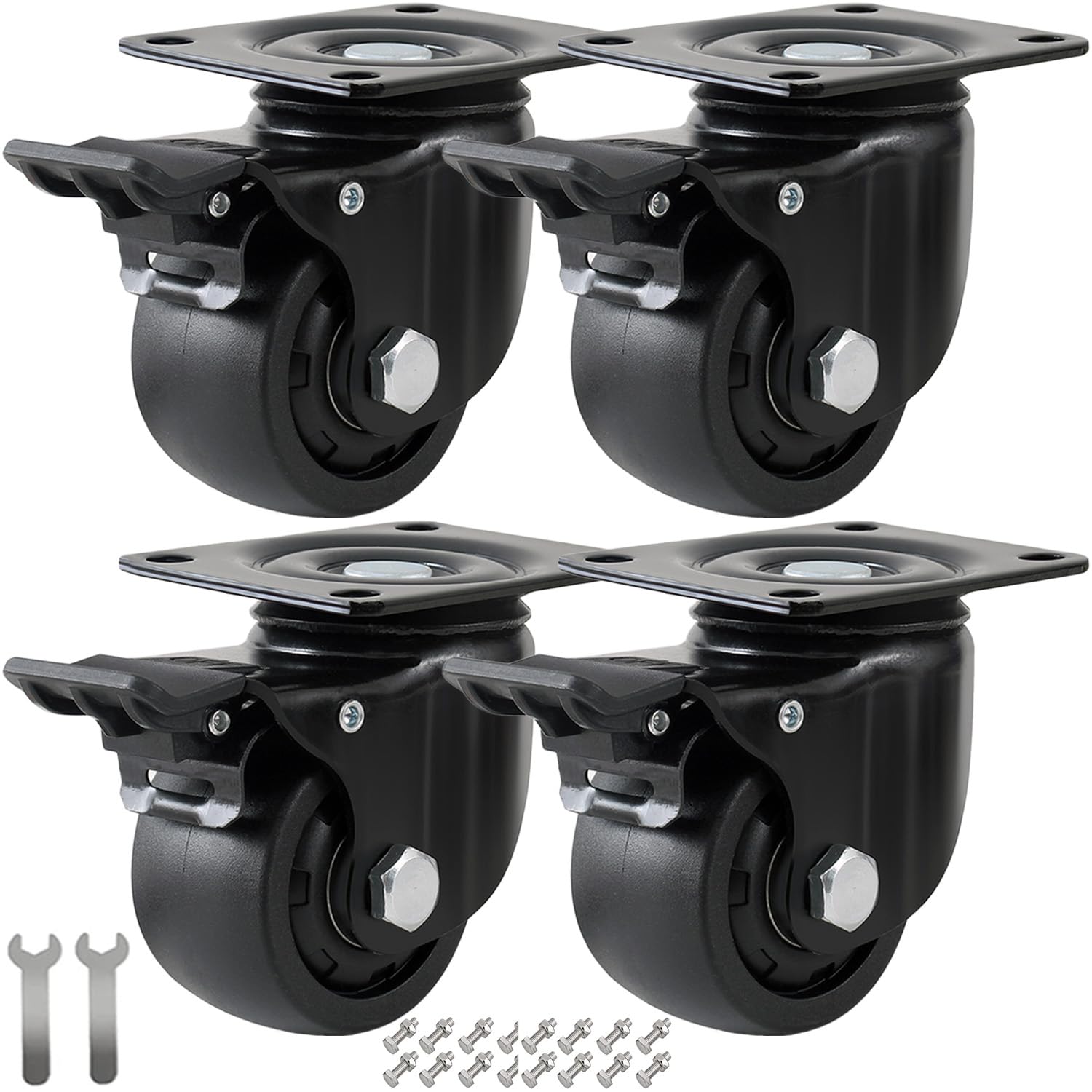 WIEYUNN 3 Inch Casters Set of 4 Heavy Duty, Swivel Low Gravity Center ...