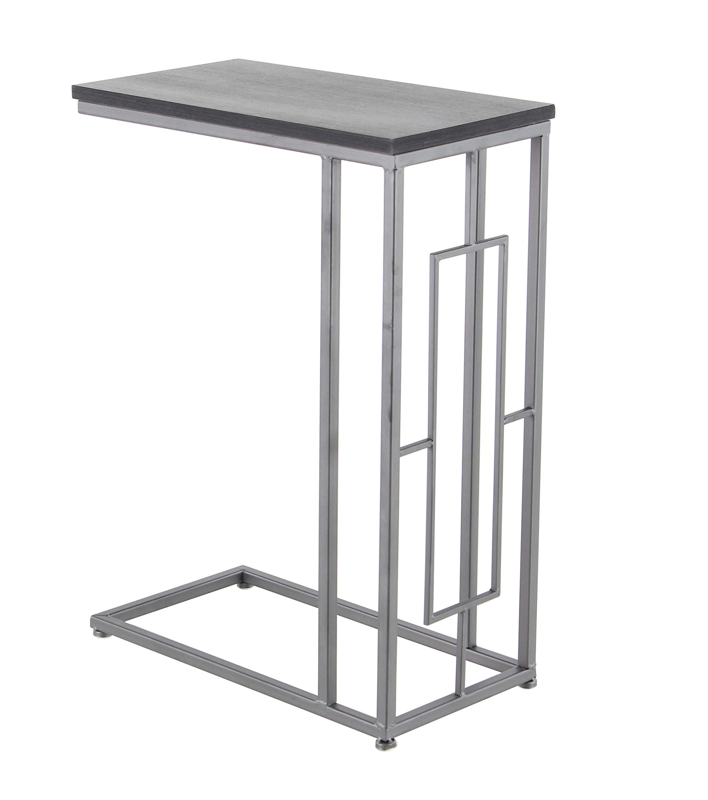Deco 79 Wood Rectangle Accent Table with Black Metal Base, 19" x 10" x ...