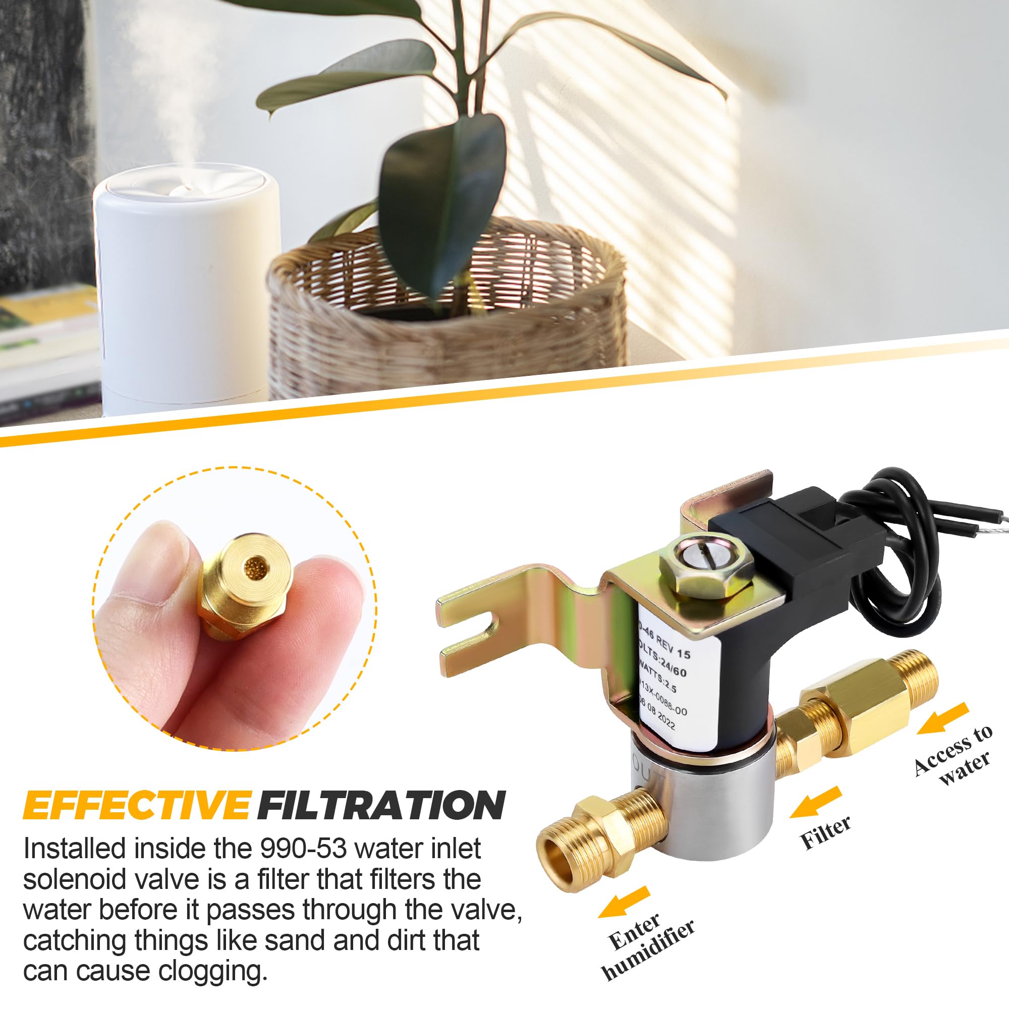 Snapklik.com : Techecook 990-53 990-46 Humidifier Solenoid Valve ...