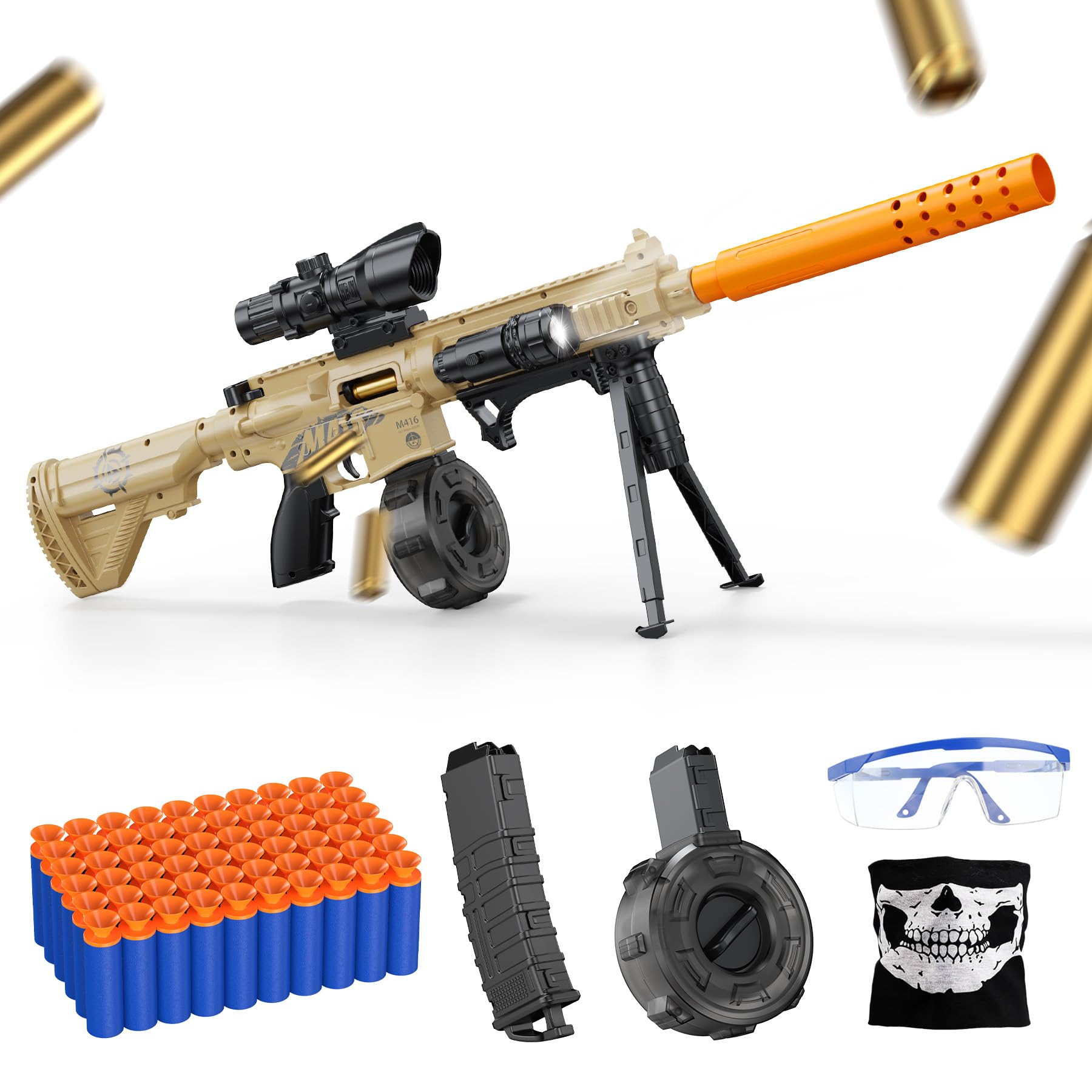 Amazon.com: Toy Gun with Soft Bullets Shell Ejecting, Manual Foam ...