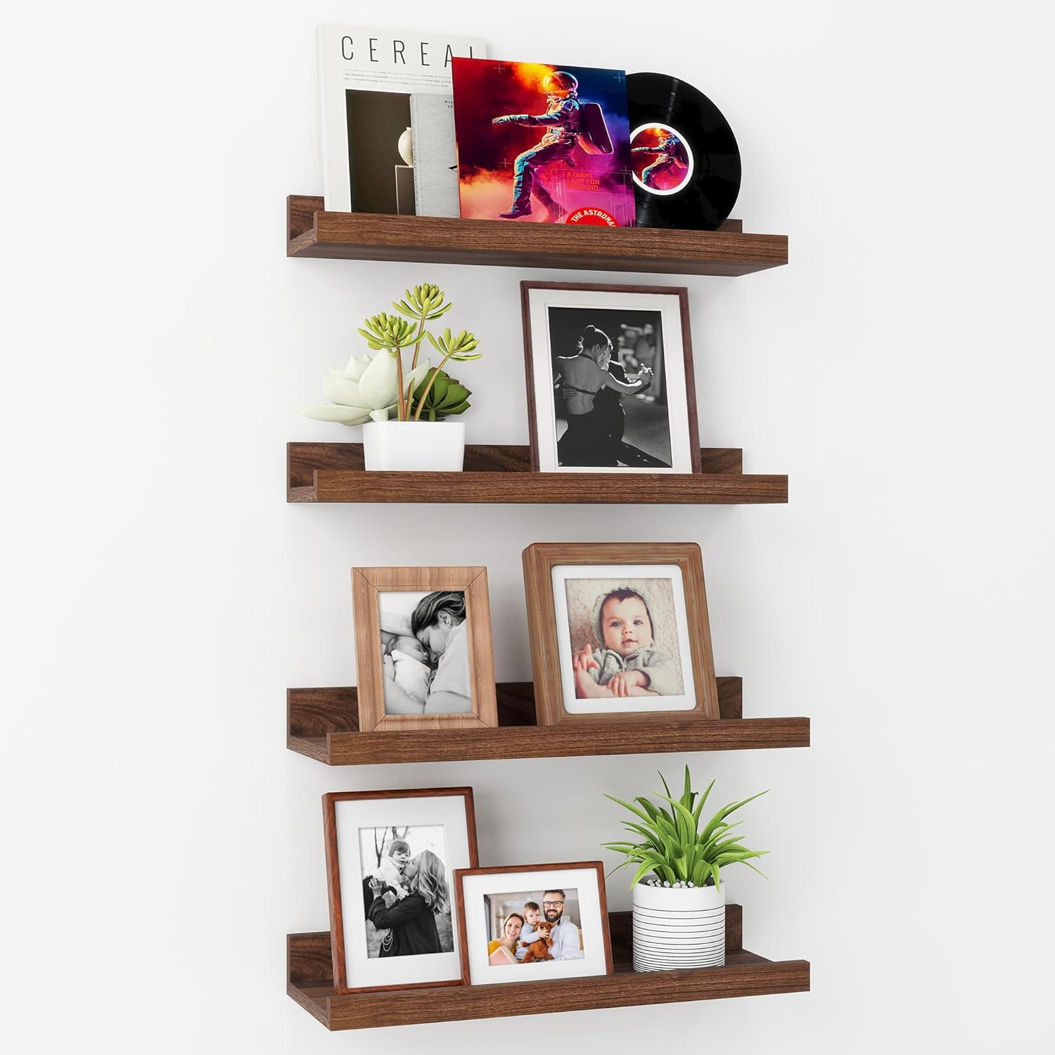 Amazon.com: Axeman Floating Shelves for Wall Set of 4 | Picture Ledge ...