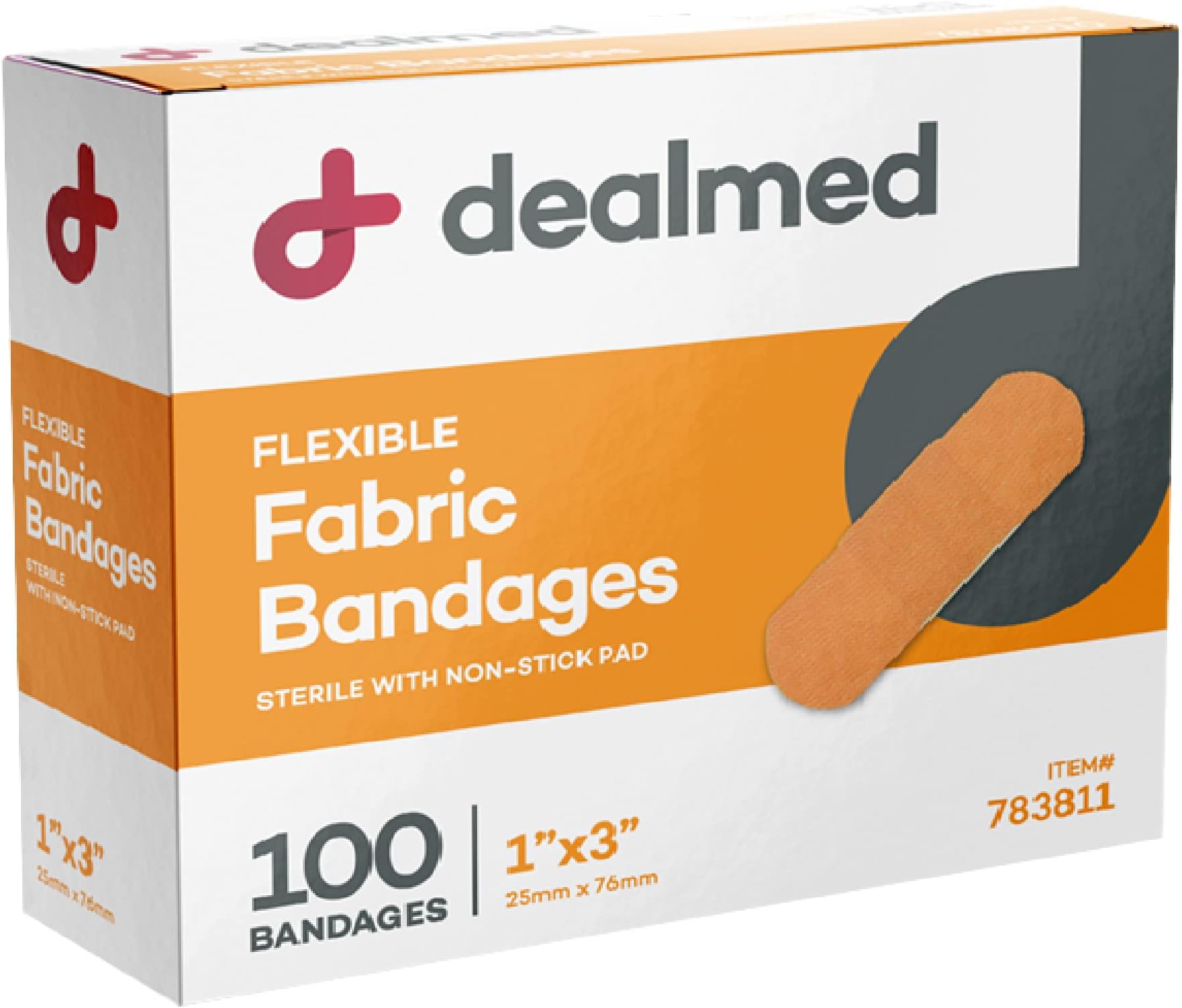 Amazon.com: Dealmed Sterile Flexible Fabric Adhesive Bandages – 1x3 ...