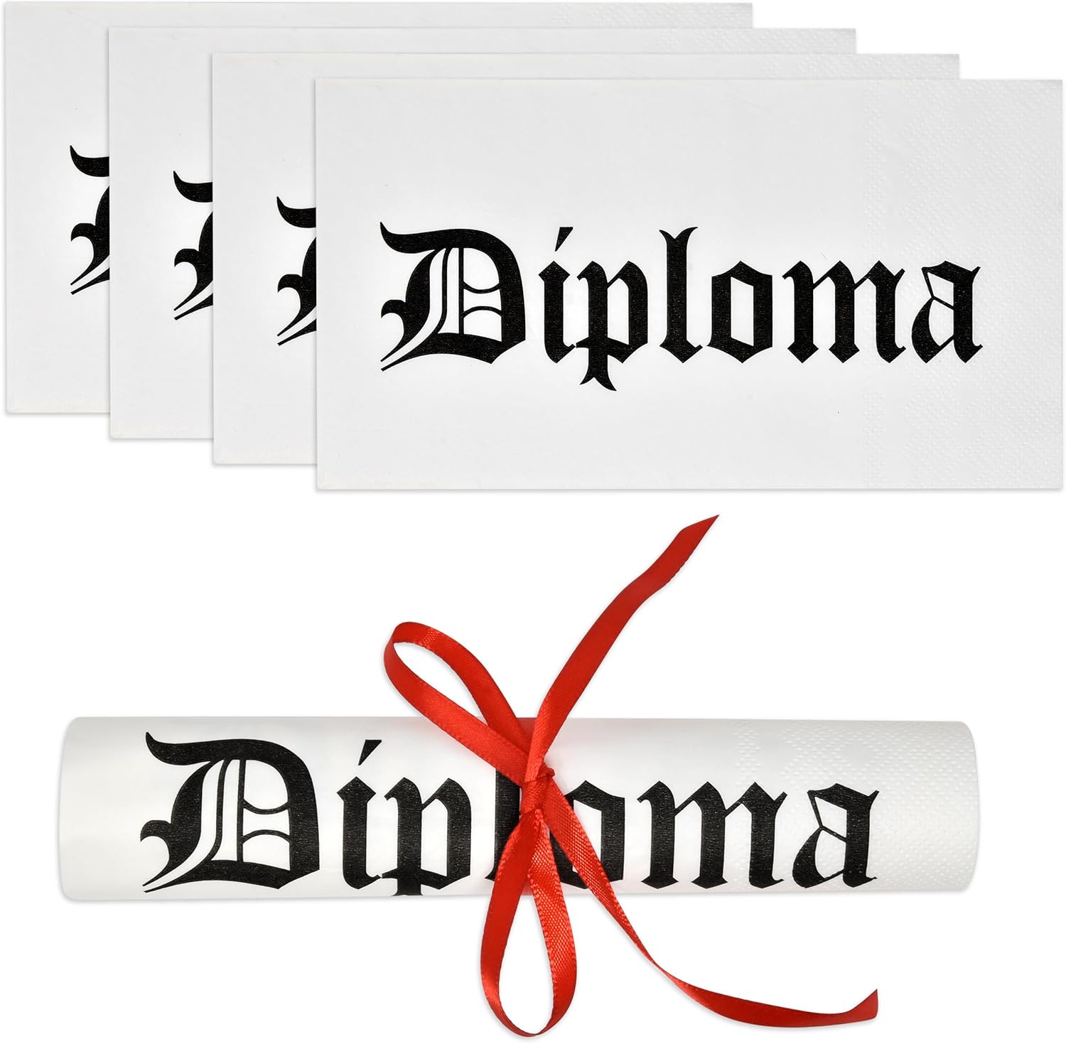 Amazon.com: 50 Graduation Diploma Guest Napkins Black and White ...
