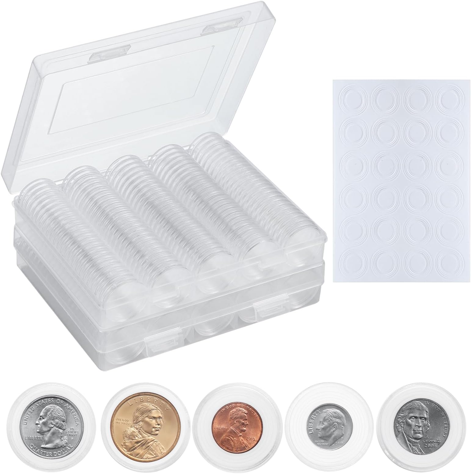 Amazon.com : 20pcs Clear Plastic Coin Capsules, Coin Collection Case of ...