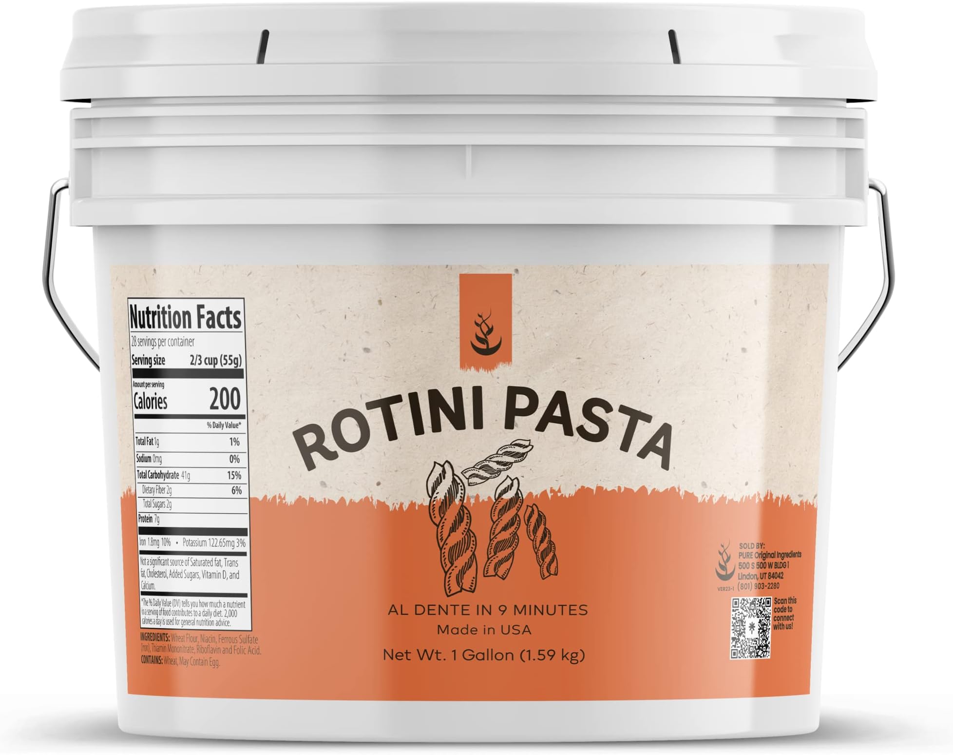 Amazon.com : Pure Original Ingredients Rotini Pasta (1 Gallon) Classic ...