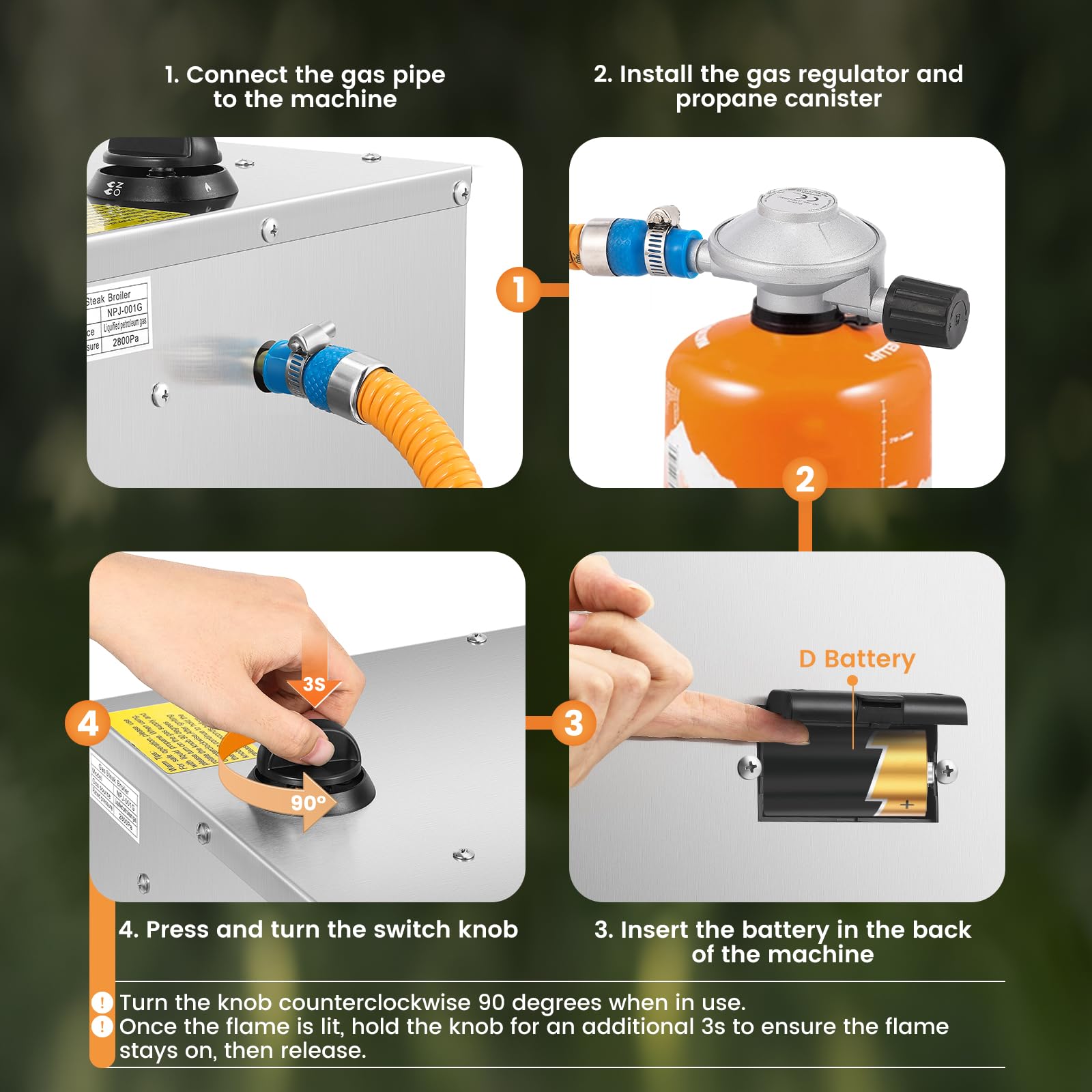 Snapklik.com : 1400 Propane Steak Broiler Gas Steak Grill Portable ...