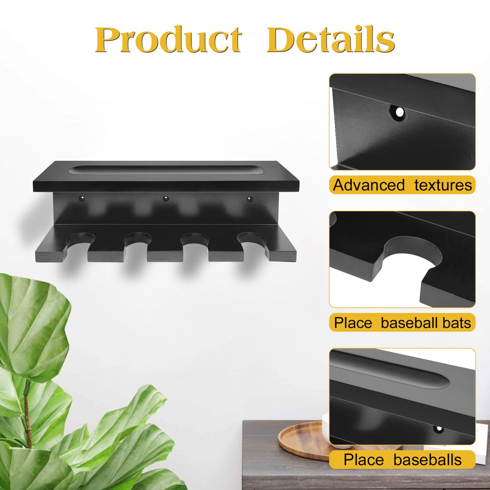 Snapklik.com : TP Baseball Bat Holder Display Rack,Wood Baseball ...