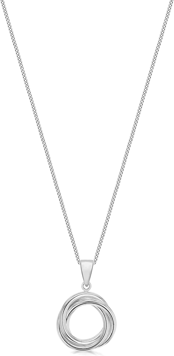 Tuscany Silver Sterling Silver Triple Ring on Curb Chain of 46 cm/18 ...