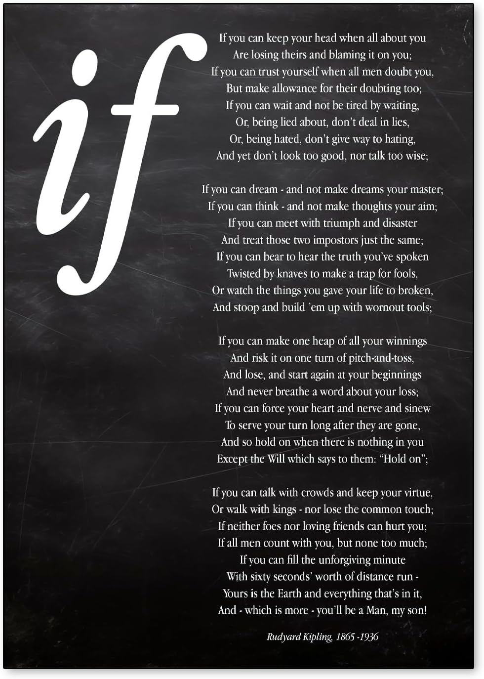 Rudyard Kipling "If" Poem Art Print - Various Sizes. Art Print Poster ...