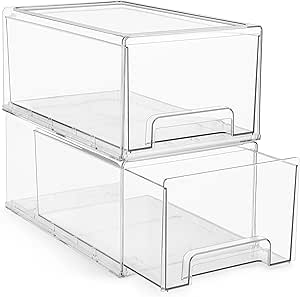 Amazon.com: Sorbus Large Clear Stackable Storage Drawers, Plastic ...