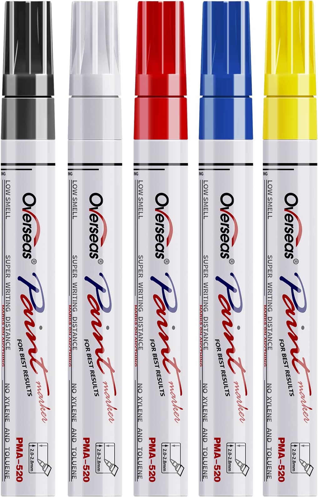 Paint Marker Pens - 5 Colors Permanent Oil Based Paint Markers, Medium ...