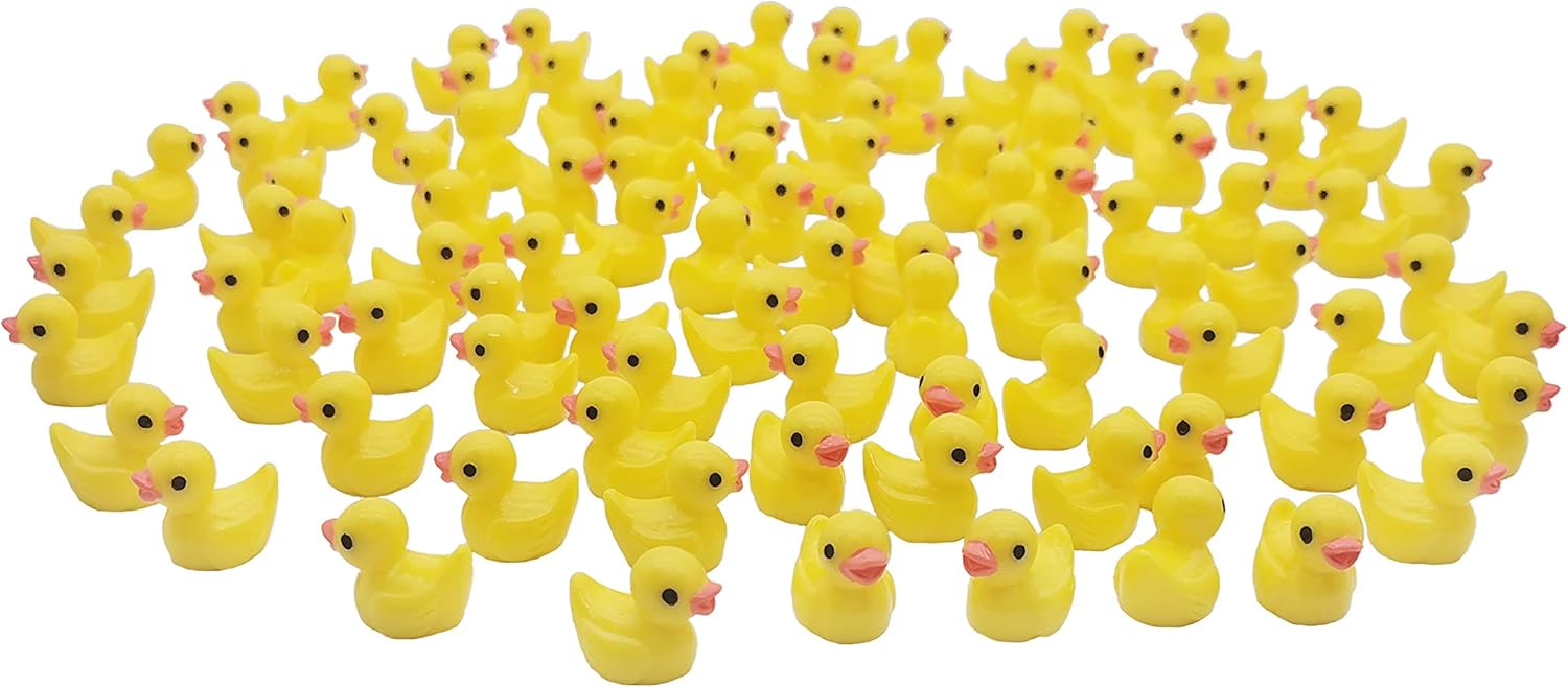 Amazon.com: Exasinine 100 Pcs Resin Duck Miniature Slime Charms Mini ...
