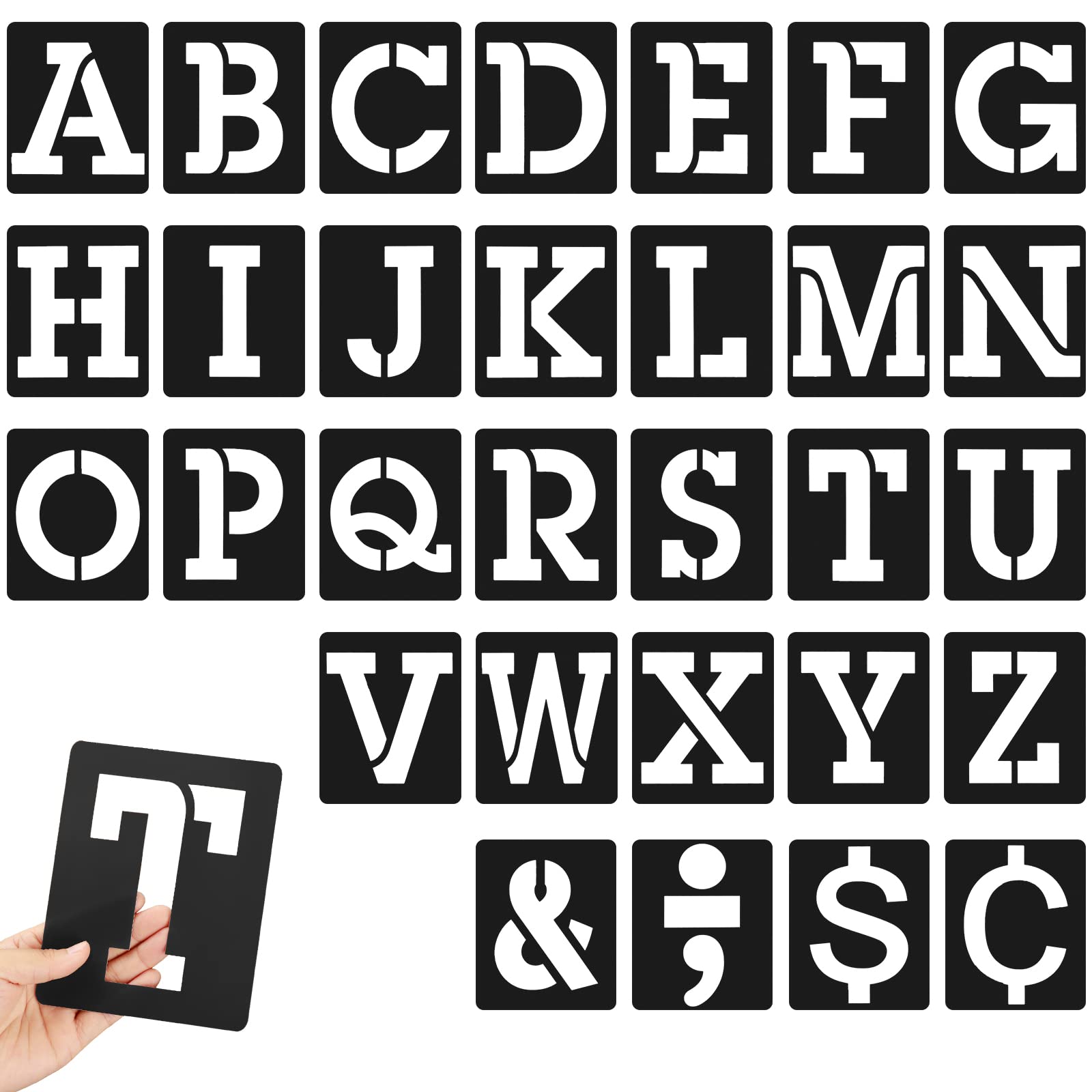 Buy Alphabet Letter Stencils Symbol Craft Stencils, 30 Pcs Reusable ...