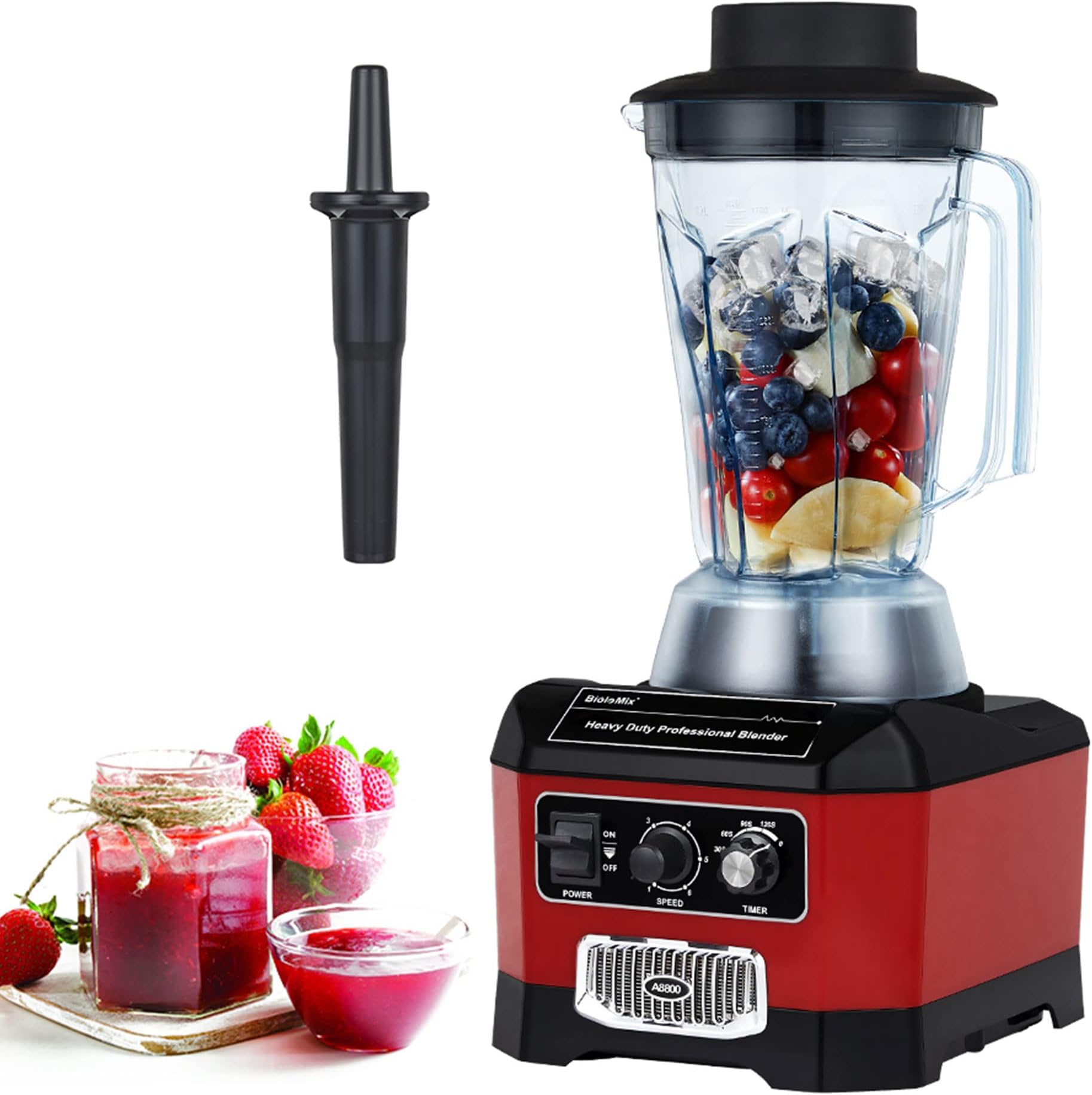 Amazon.de: AMZCHEF Blender 2000W, 2L Hochleistungsmixer mit 8 Geschwindigkeiten & 4 ...