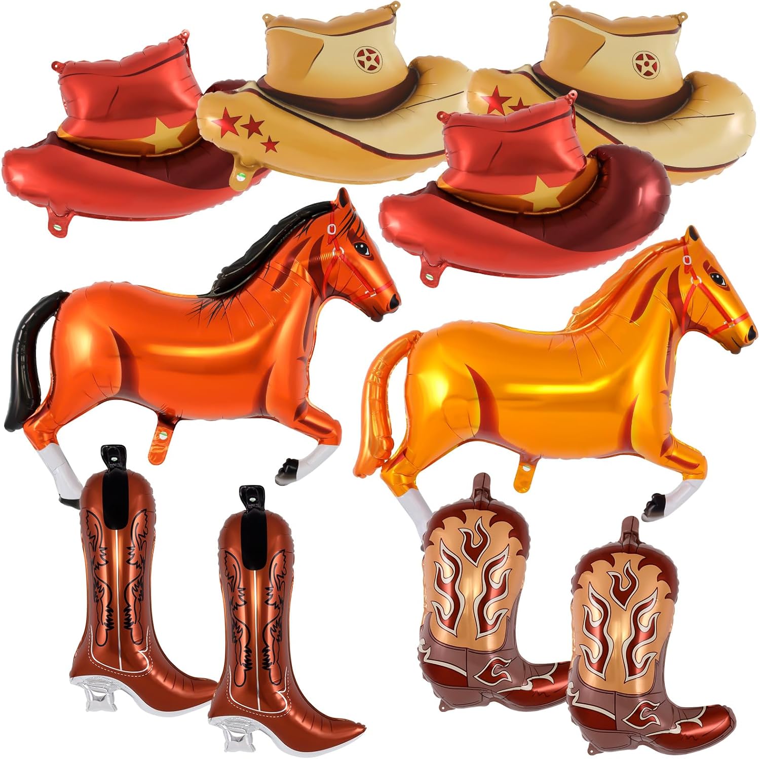 Amazon.com: 10 Pcs Western Balloons, Western Cowgirl Cowboy Party ...
