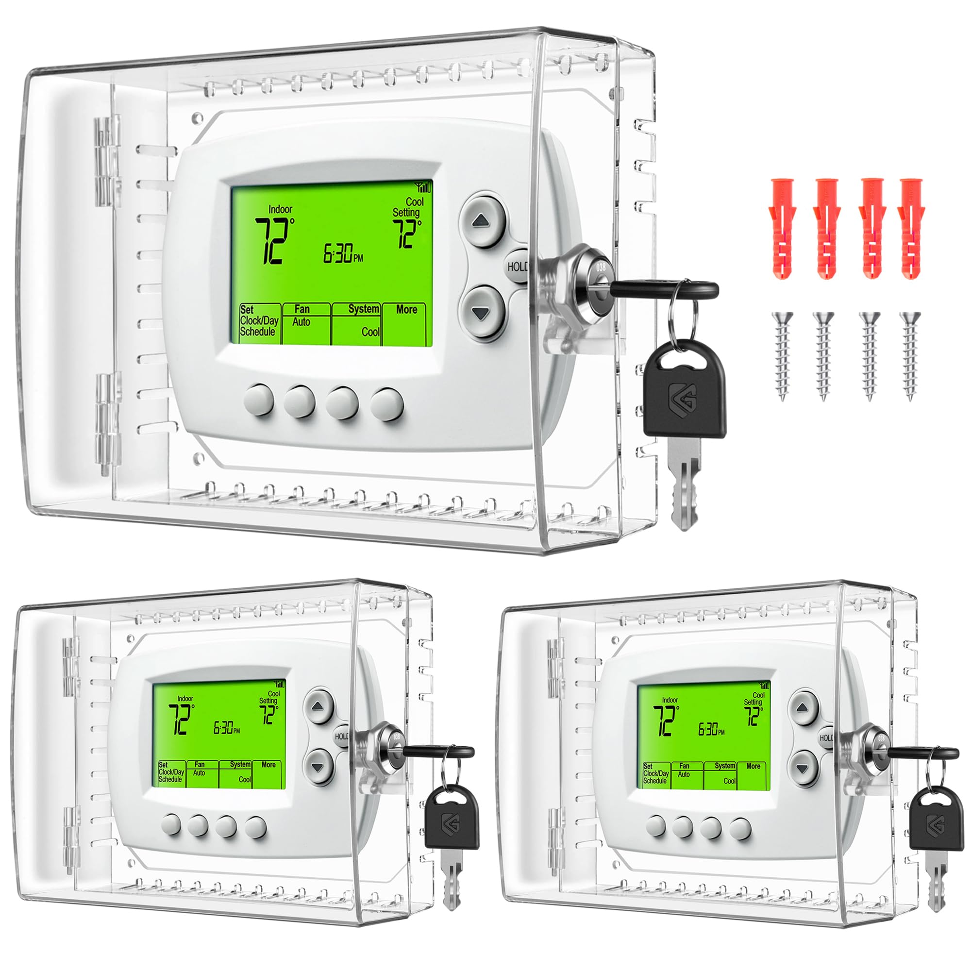 Small Lock Box Gedreew 3 PCS Large Thermostat Lock Box Cover With Key ...
