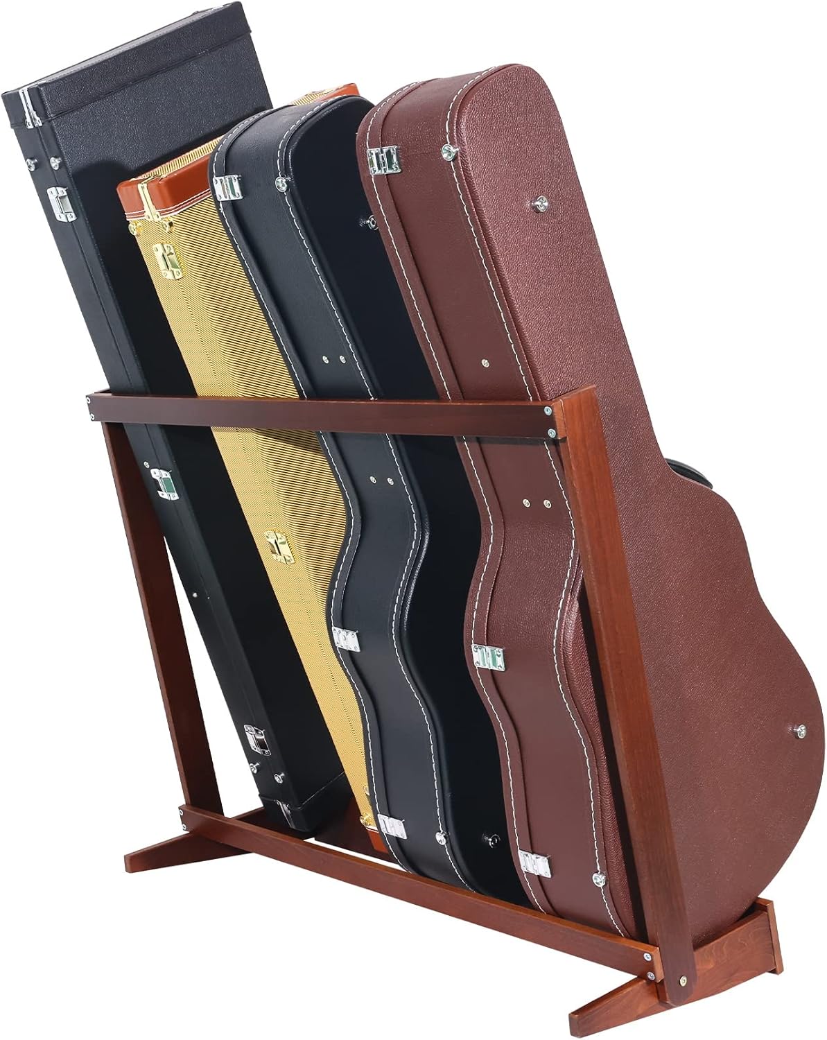 Amazon.com: verovita Guitar Case Rack, Folding Hardwood Guitar Case ...