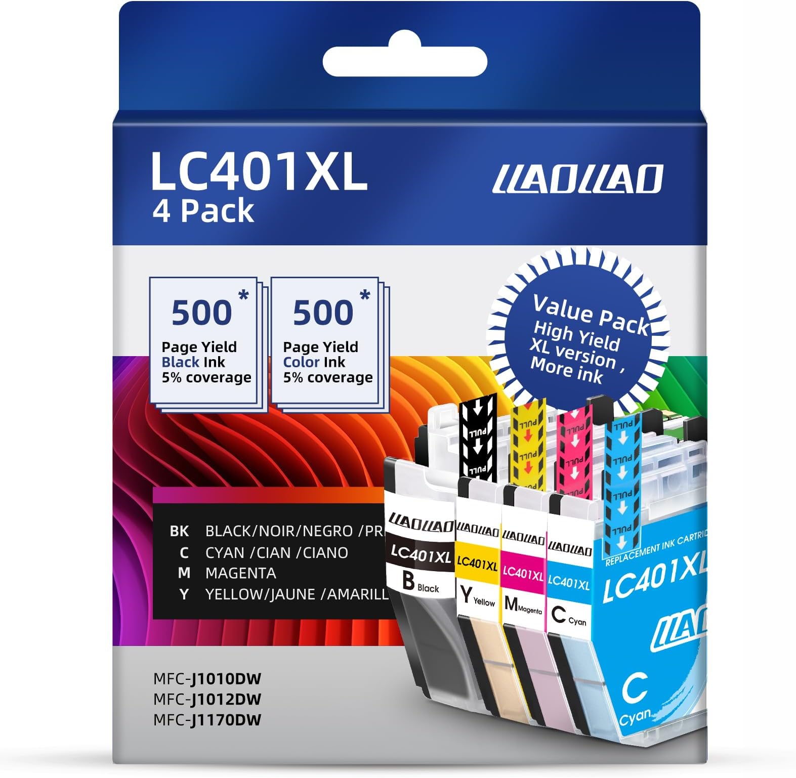 Amazon.com: LinkDocs LC401xl Ink Cartridges for Brother Printer ...