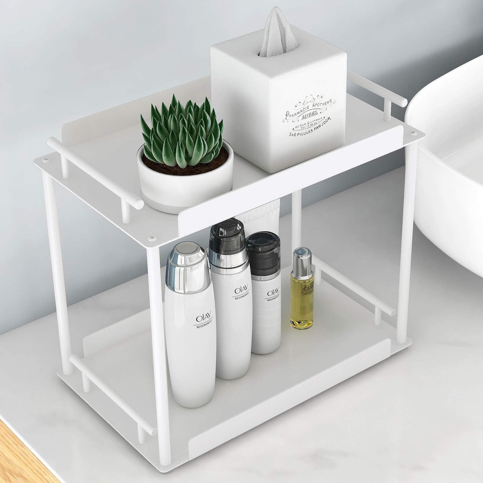 Amazon.com: Bathroom Counter Organizer,Goporcelain 2 Tier Countertop ...