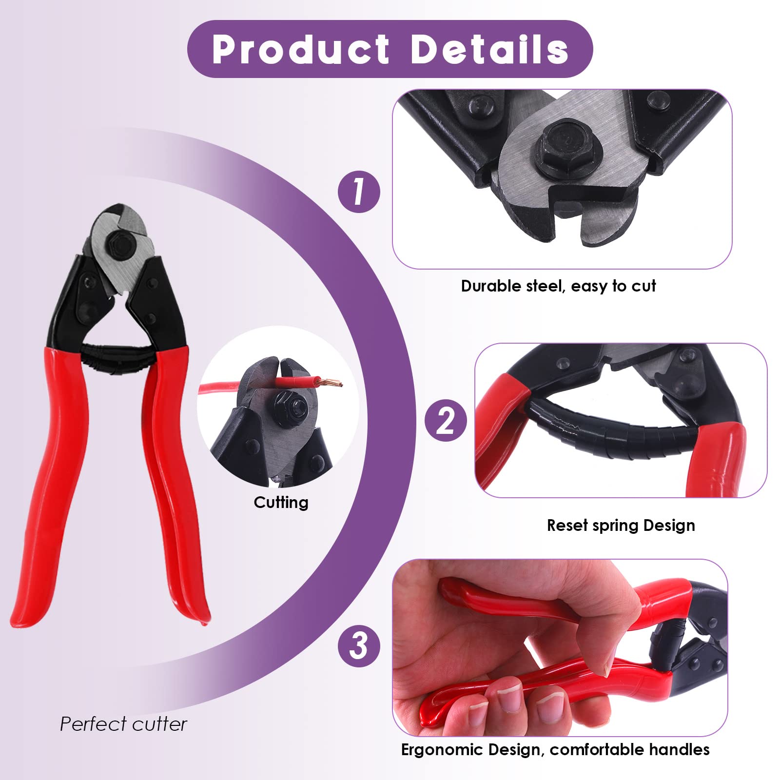 Swpeet 123Pcs 24 Inch Wire Rope Hand Swager Crimping Tool and Stainless ...