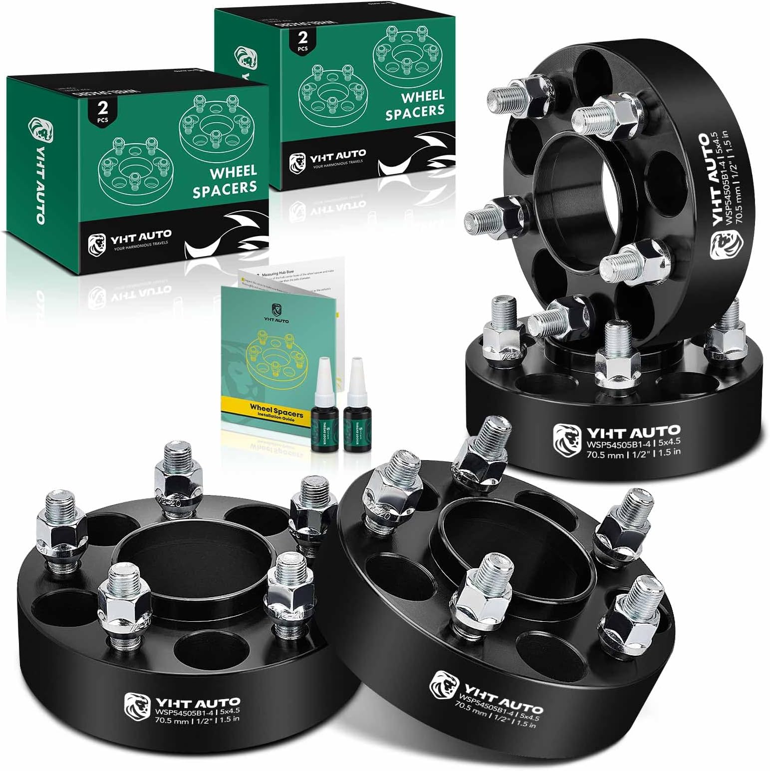 Amazon.com: YHTAUTO 5x4.5 Hub Centric Wheel Spacers 1.5 Inch Fits Ford ...