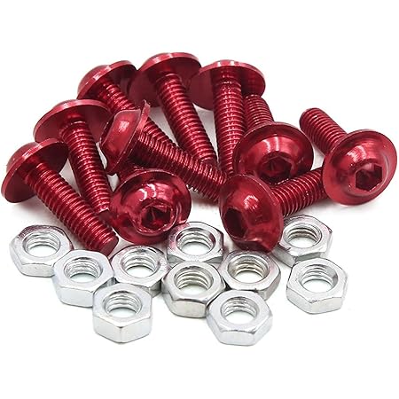Amazon.com: uxcell 10pcs M6 Red Aluminum Alloy Hex Socket Head ...