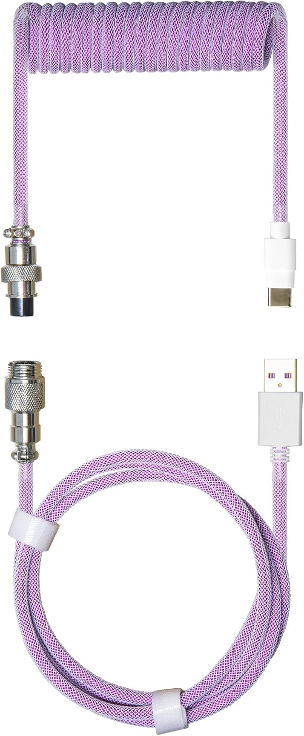 Amazon.com: Cooler Master Coiled Cable Dream Purple with Detachable Metal Aviator Connector ...