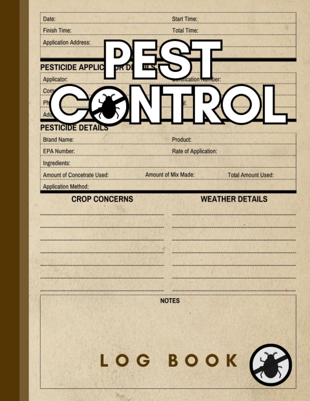 Pest Control Log Book: Cute Logbook Gift for Pesticide Applicators to ...