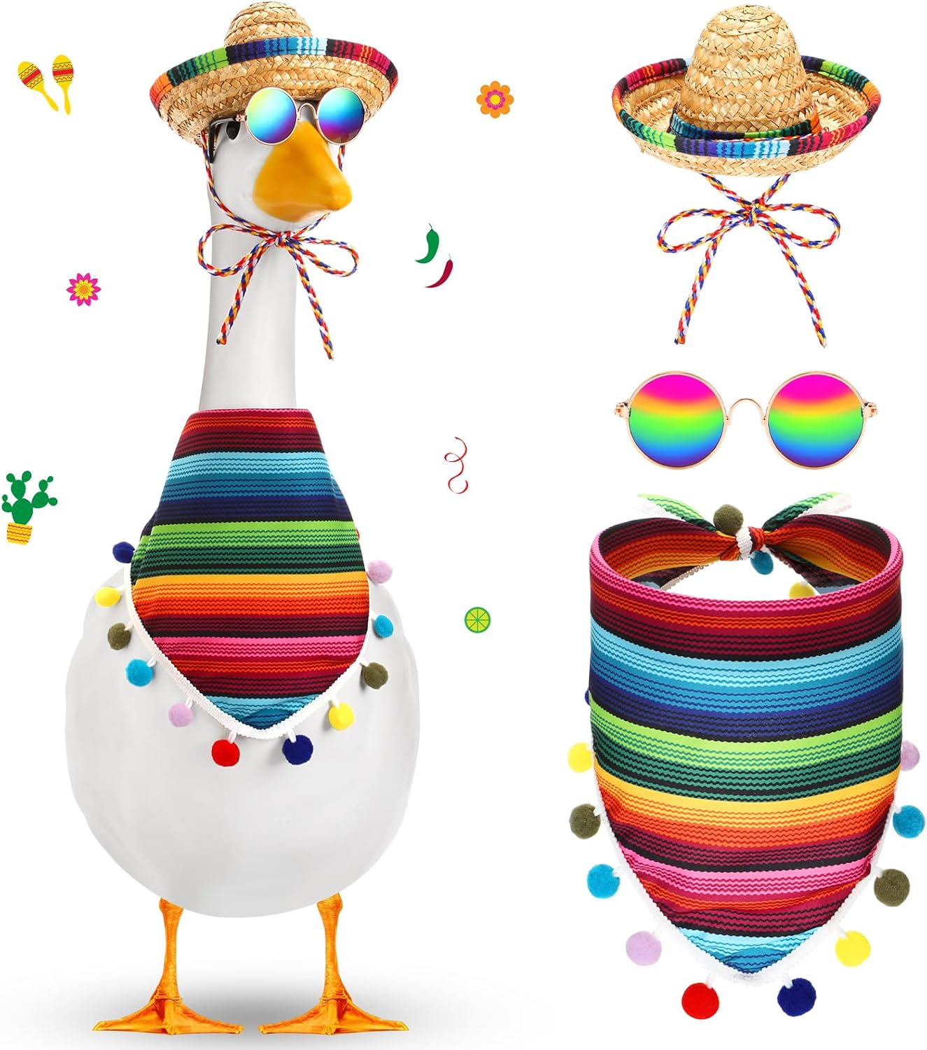 Amazon.com: Weysat Mexican Porch Goose Outfits for Plastic 23"/ 17 ...