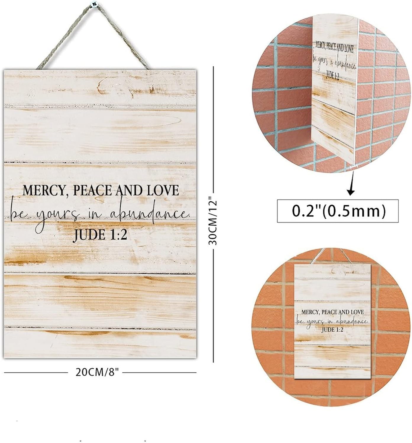 Letrero de madera impreso con texto en inglés Mercy Peace And Love Be ...