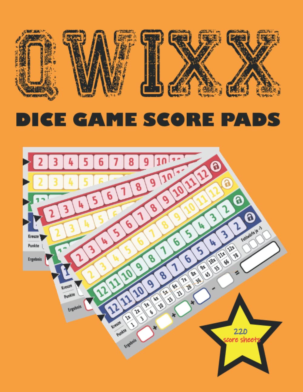 Qwixx dice game Score Pads: Gamewright Qwixx, Replacement Score Cards ...