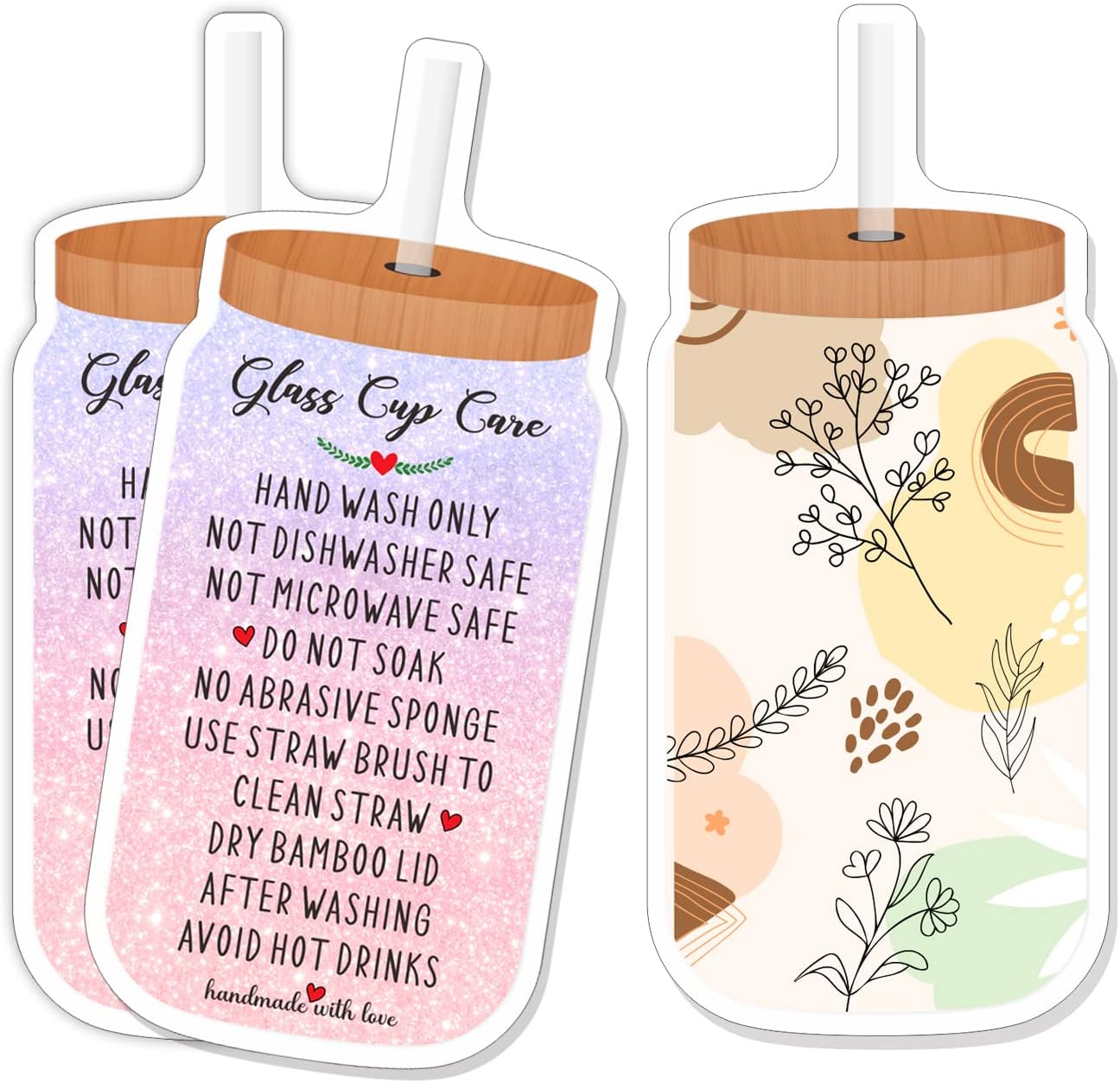 Amazon.com : Cup Care Instructions Cards, Tumblers Care Instruction ...