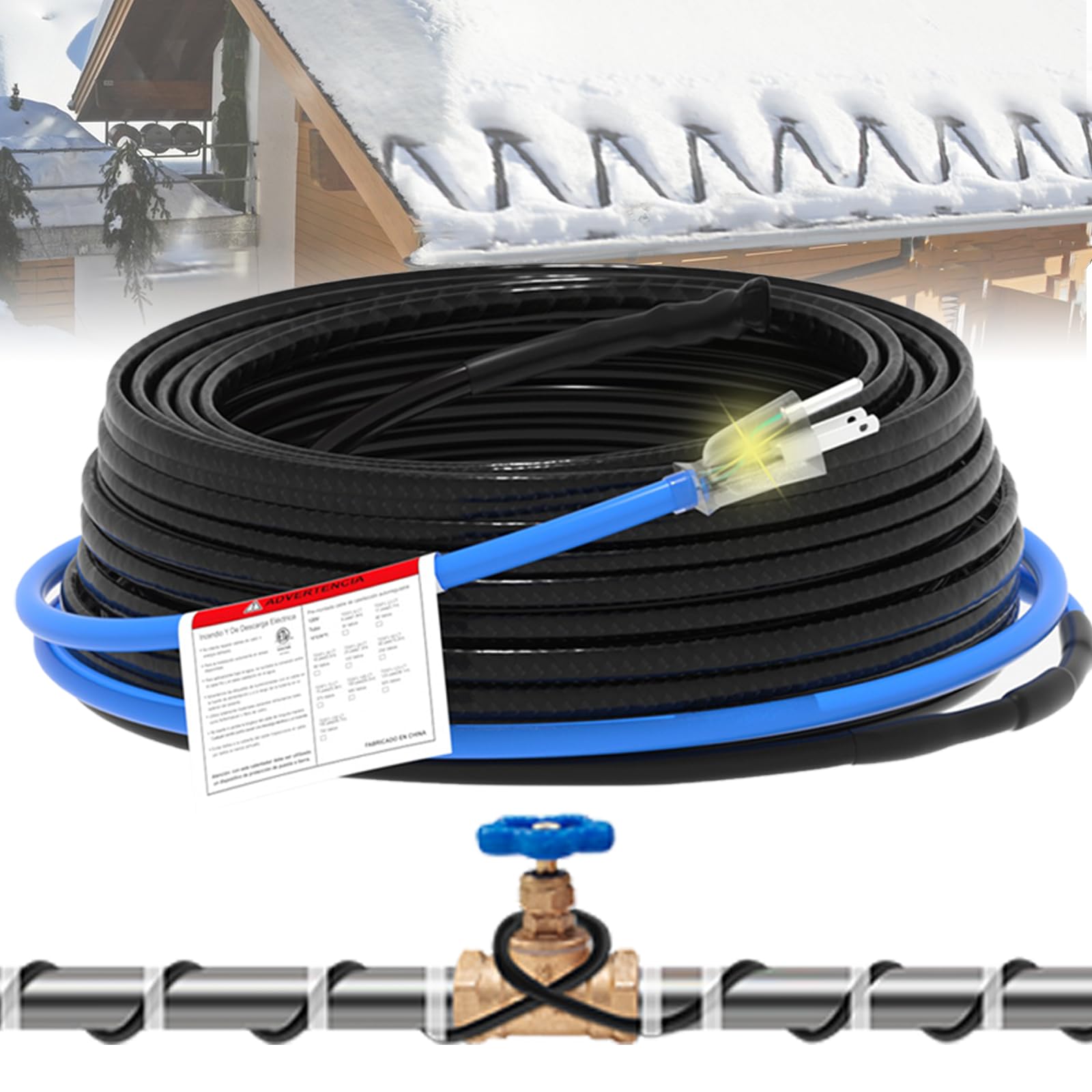 Snapklik.com : TOPDURE TDSF1-CT 75ft Self-Regulating Heated Tape For ...