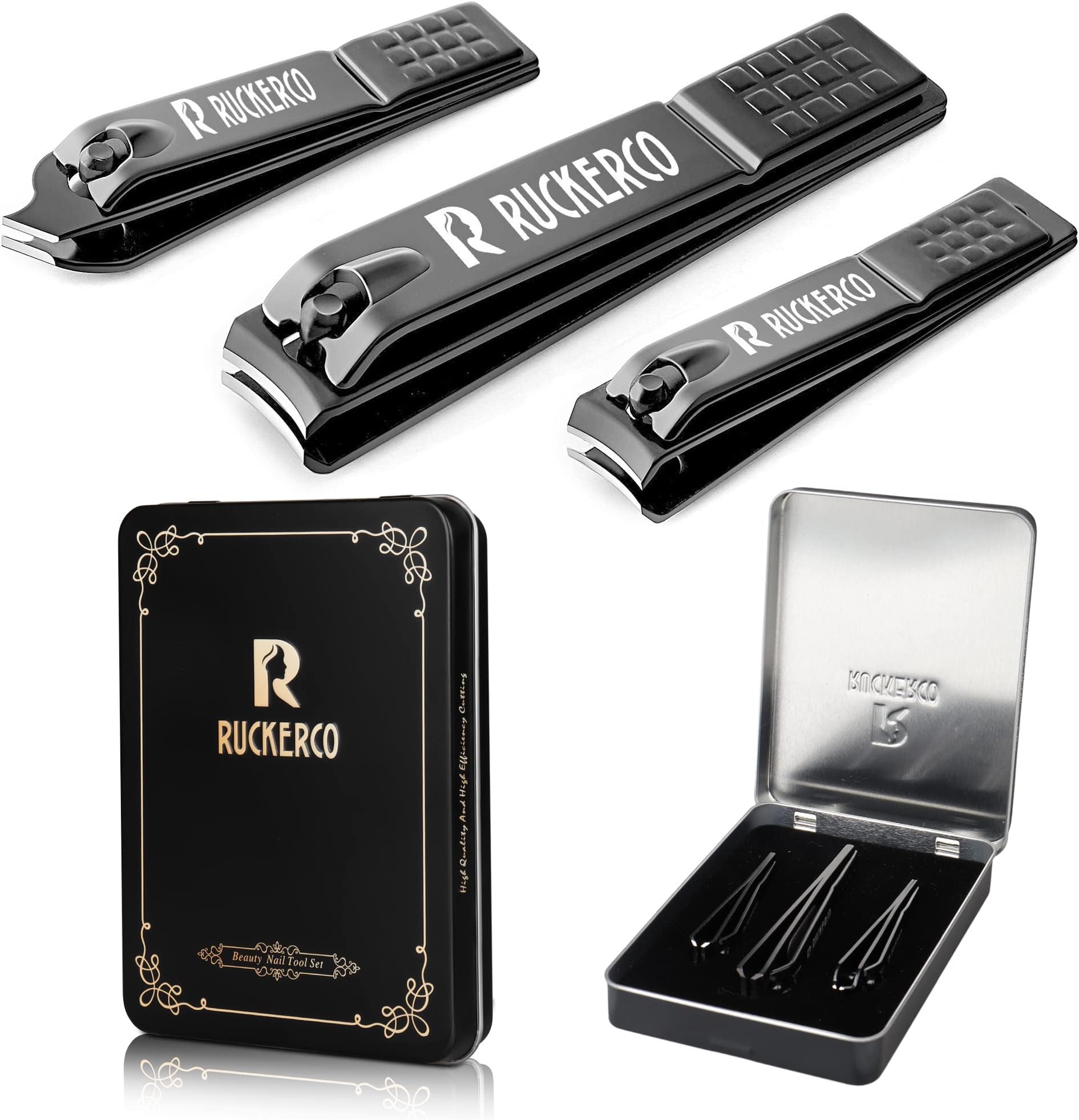 Amazon.com : Nail clippers set matte stainless steel 3 pcs fingernail ...