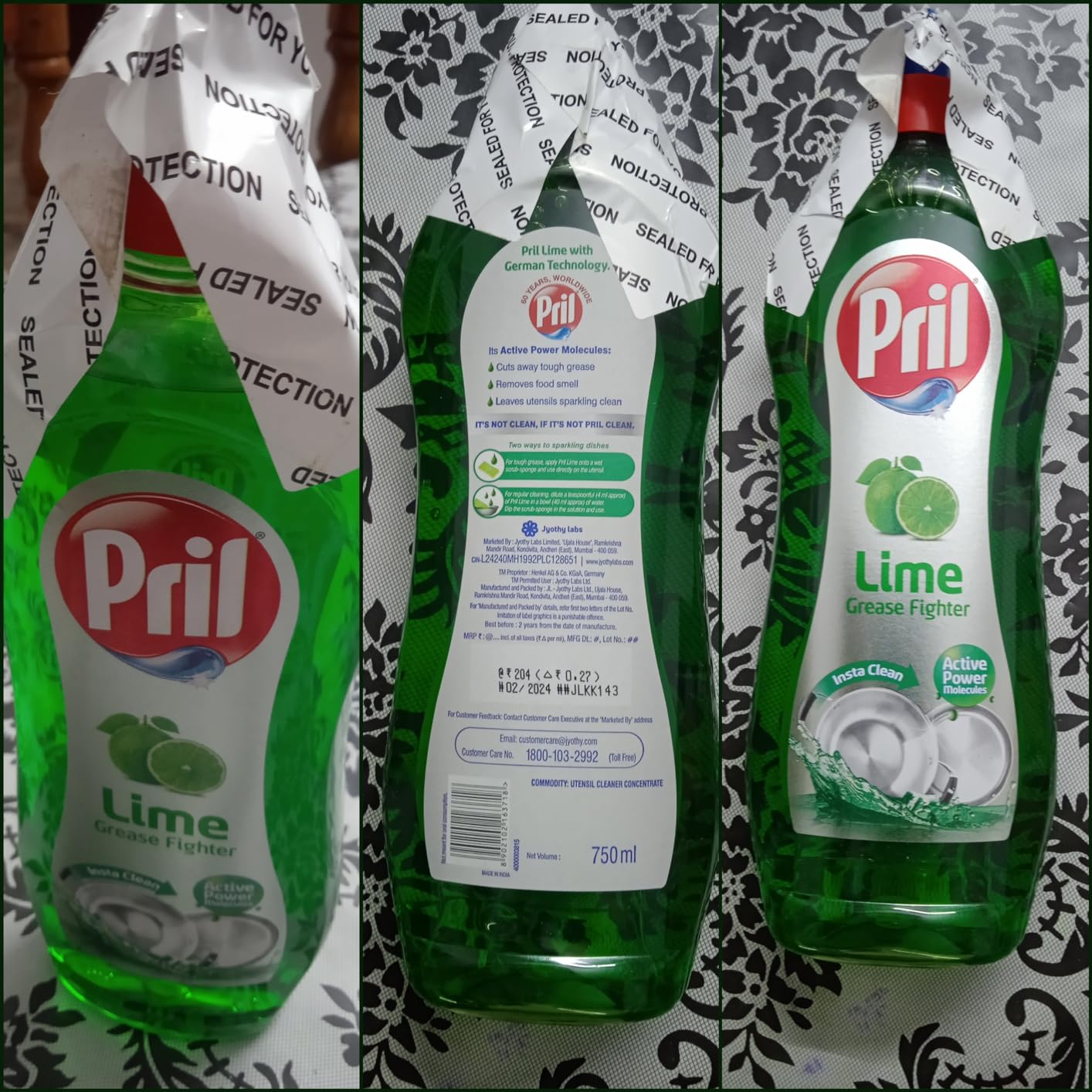 Pril Lime Liquid Dishwash Gel - 750ml | Dish Cleaning Liquid Gel with ...