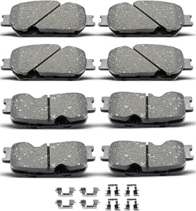 Amazon.com: D885 D908 8pcs Ceramic Front Rear Brake Pads With Clips Fit For 2002-2006 For Toyota ...