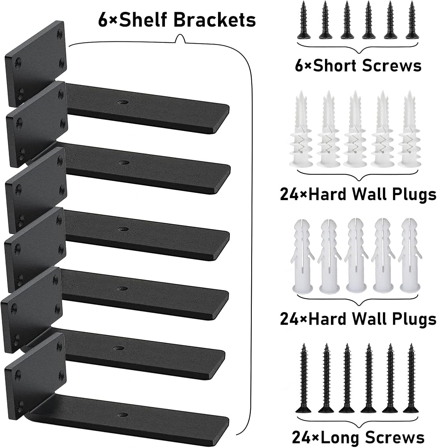 Buy Floating Shelf Brackets Heavy Duty - 1/5 Inch Thick Industrial ...