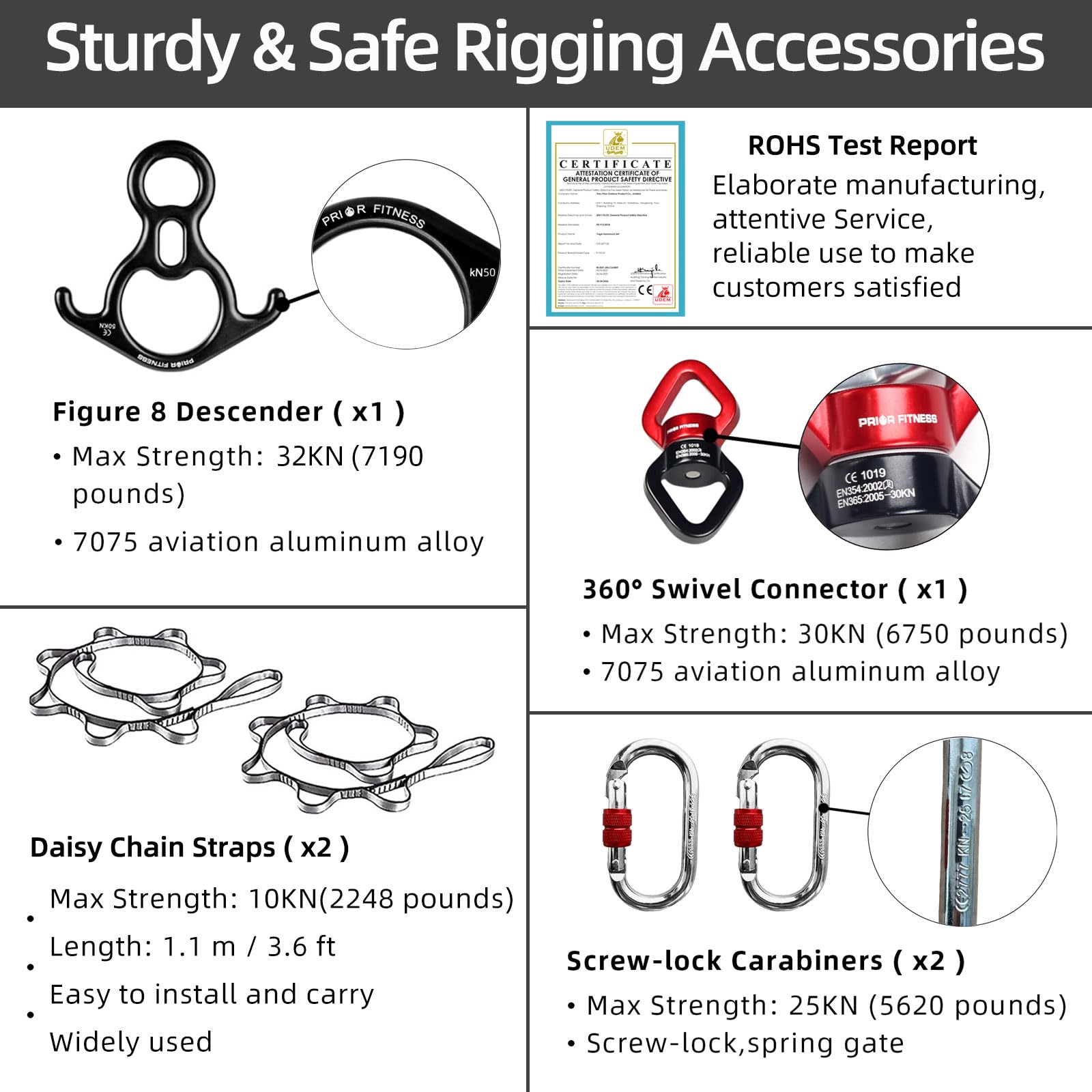 PRIOR FITNESS Aerial Silks Set, Professional Thicker Low Stretch Fabric ...