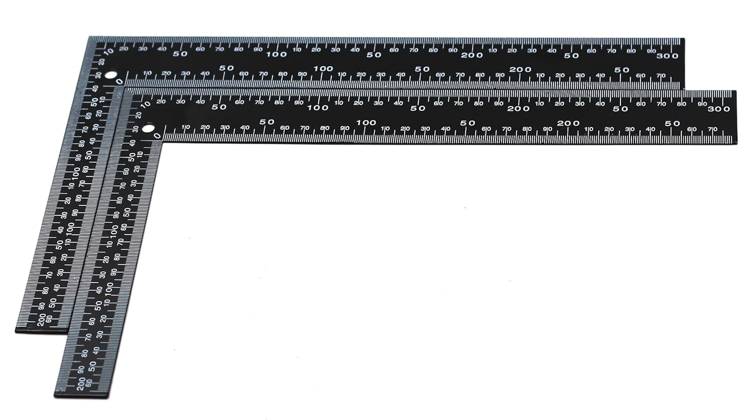 Driak Black 2pc Metal L Shaped Metric Square Carpenter Square 0-30cm 0 ...