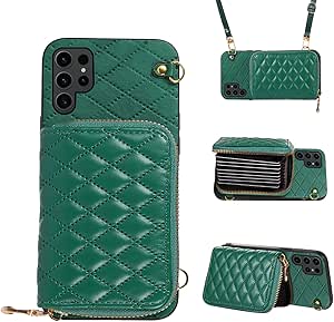 Amazon.com: Furiet Detachable Crossbody Wallet Case for Samsung Galaxy S22 Ultra 5G with Zipper ...
