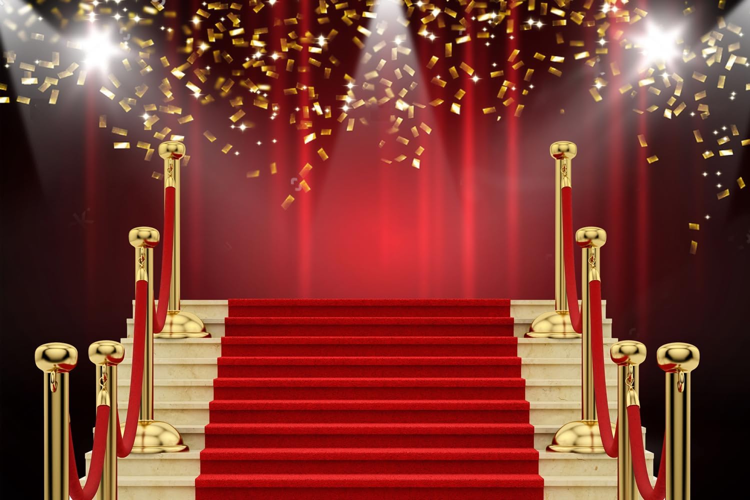 Amazon.com : SADFA 7x5ft Golden Red Curtain Backdrop VIP Red Carpet ...