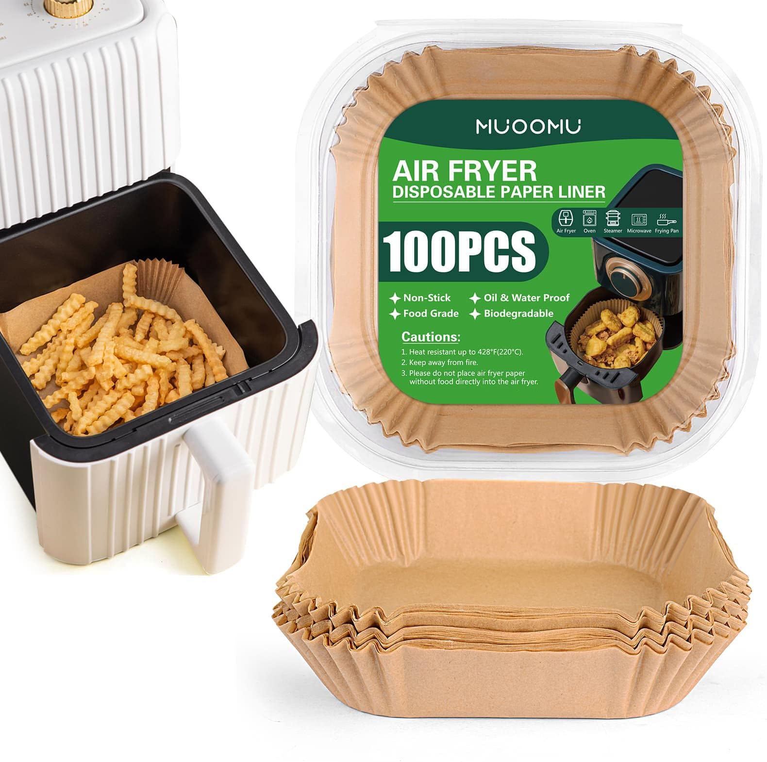 Amazon.com: Qhou Air Fryer Liners, 100Pcs Round Parchment Paper ...