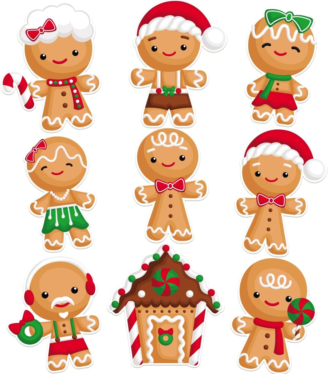 Amazon.com: Fancy Land 45PCS Gingerbread Cutouts Christmas Decoration ...