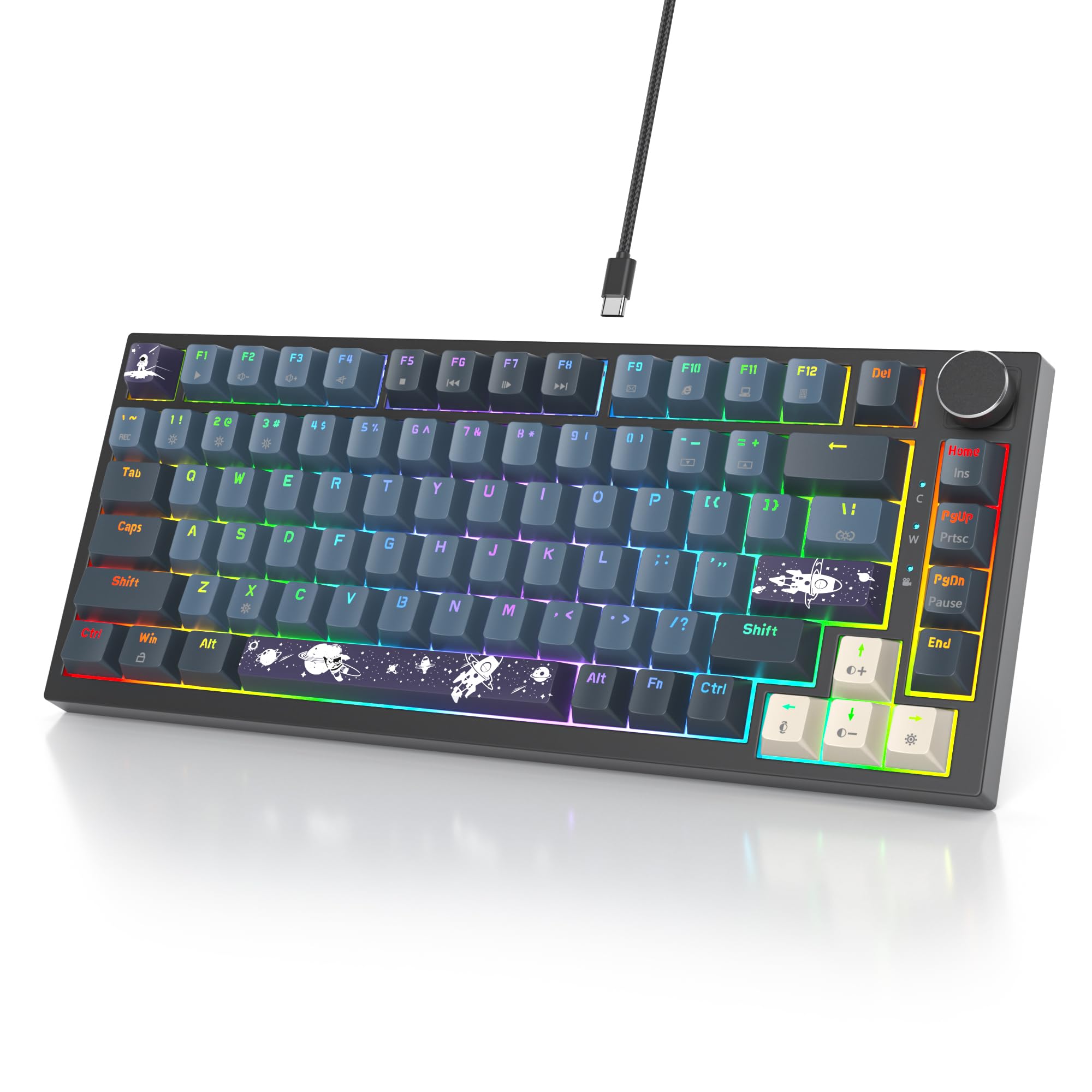 SOLIDEE mechanical keyboard wired 75 percent,Hot Swappable Keyboard ...