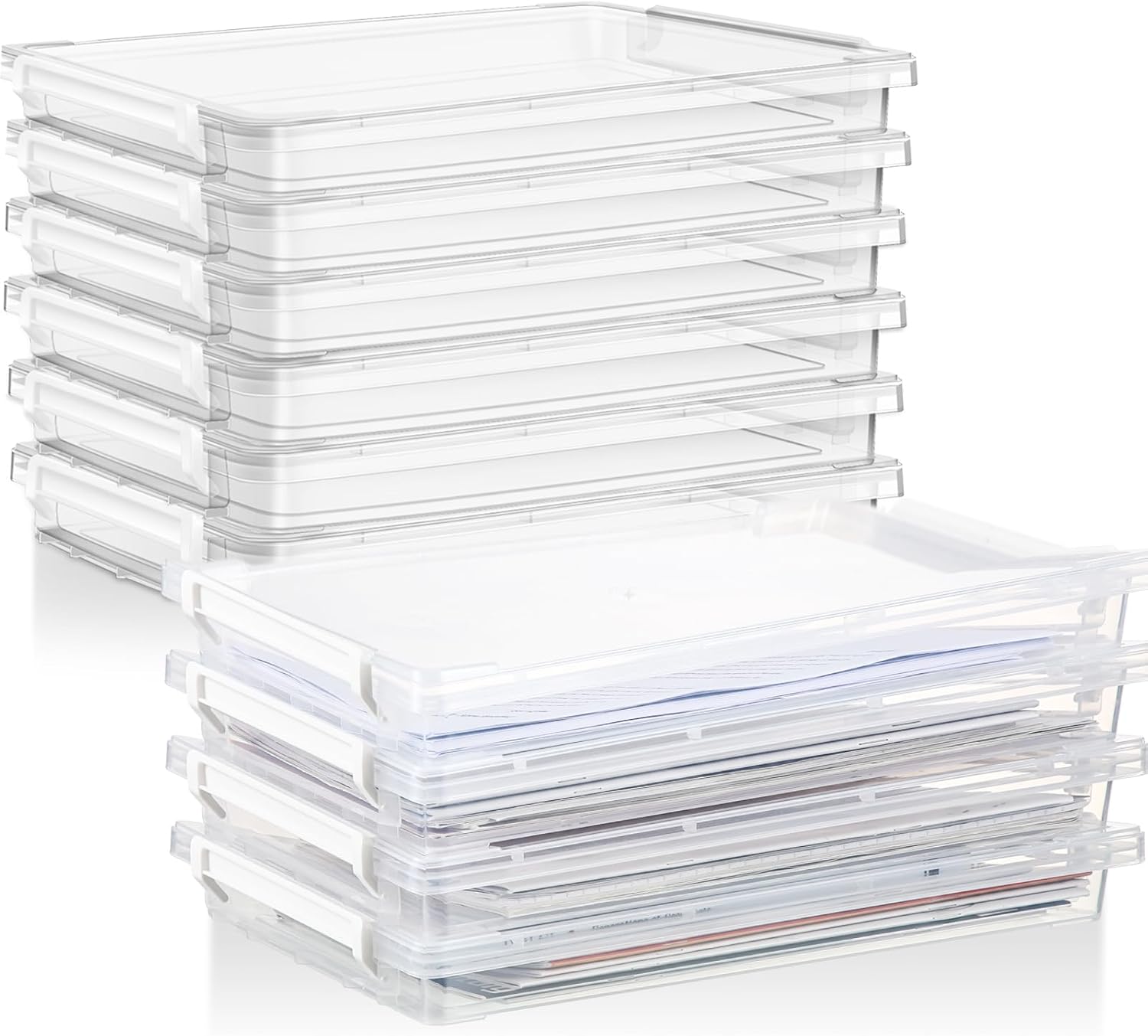 Amazon.com : 12 Pcs A4 File Paper Storage Box 14.33 x 9.84 x 1.57 Inch ...