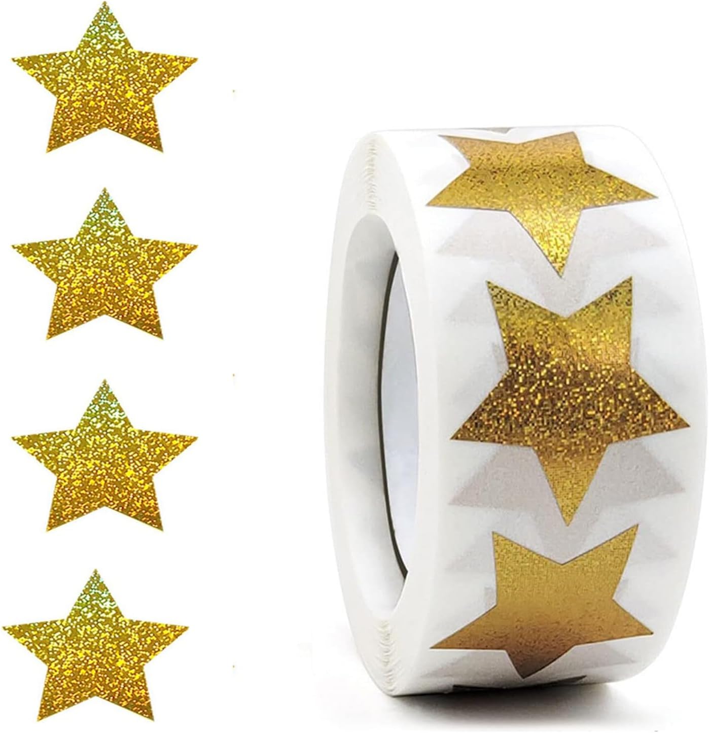 Holographic Gold Star Stickers, 500 Pieces 1 Inch Metallic Foil Star ...